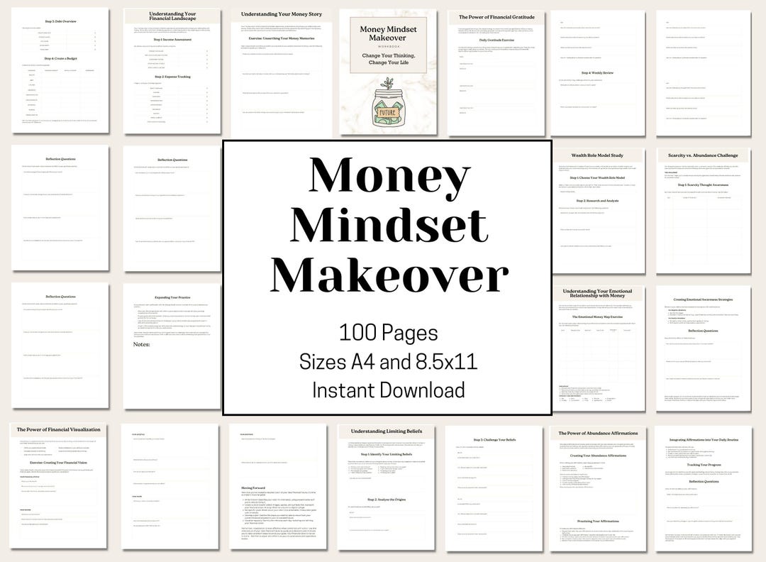 Money Mindset Makeover Workbook: Financial Freedom Planner (A4, 8.5x11, 100 Pages) - Etsy