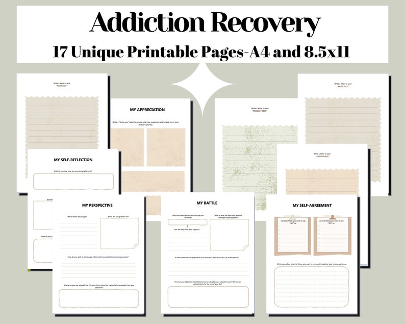 Addiction Recovery Journal: Mental Health Workbook, Self-improvement ...