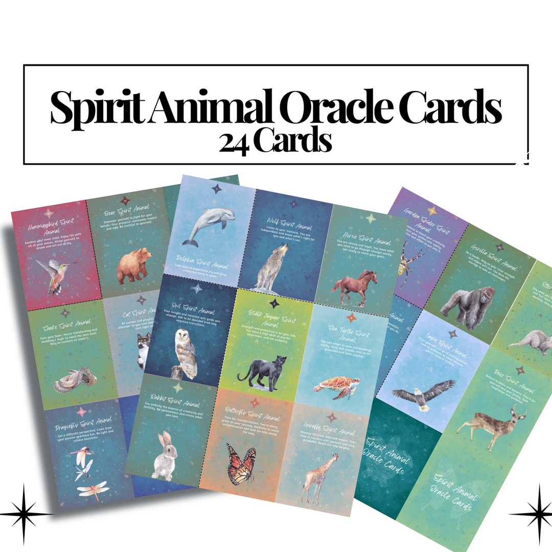 Spirit Animal Oracle Cards, Oracle Deck, Oracle Card Deck, Angel Cards, Spirit Animal, Printable ...