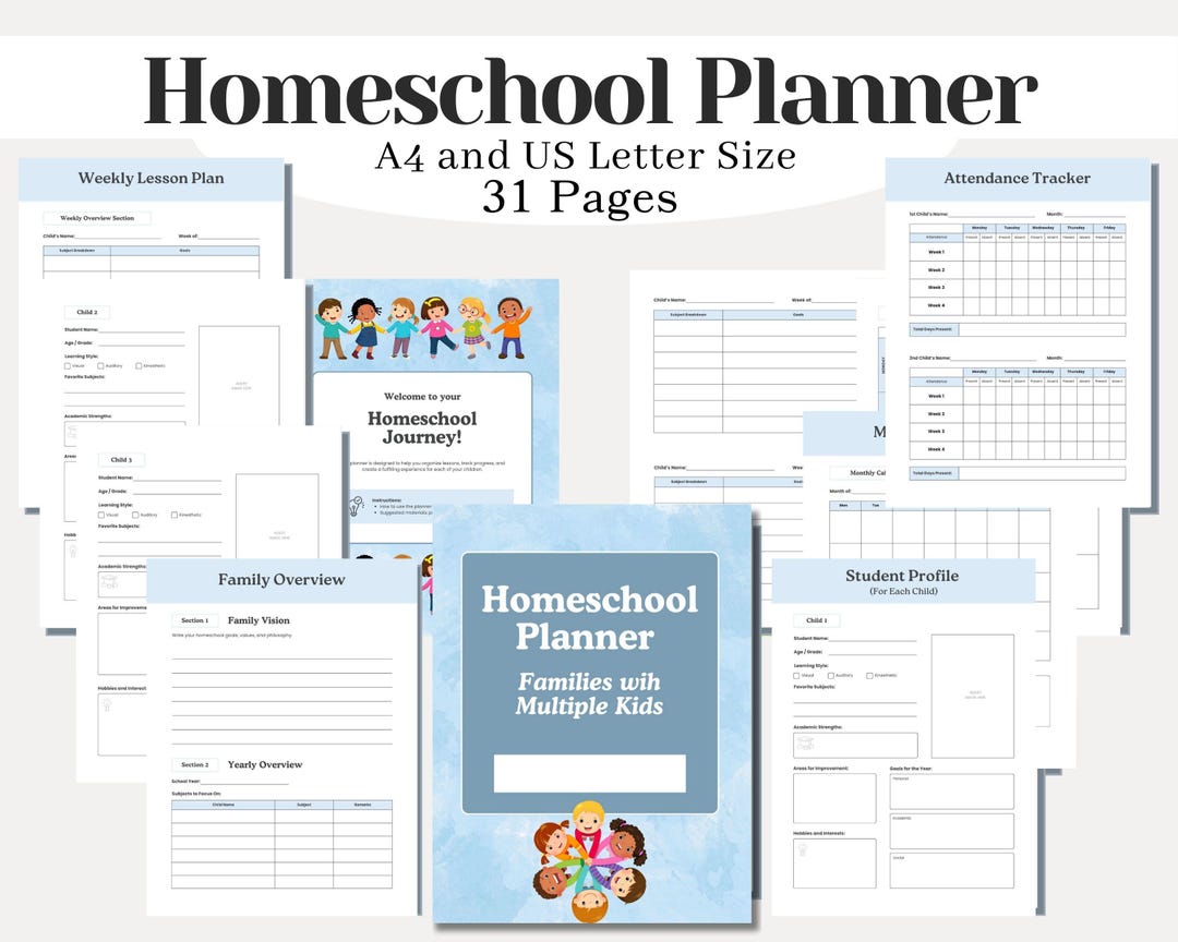 Homeschool Planner, Assignment Tracker, Academic Planner, Lesson Plan ...