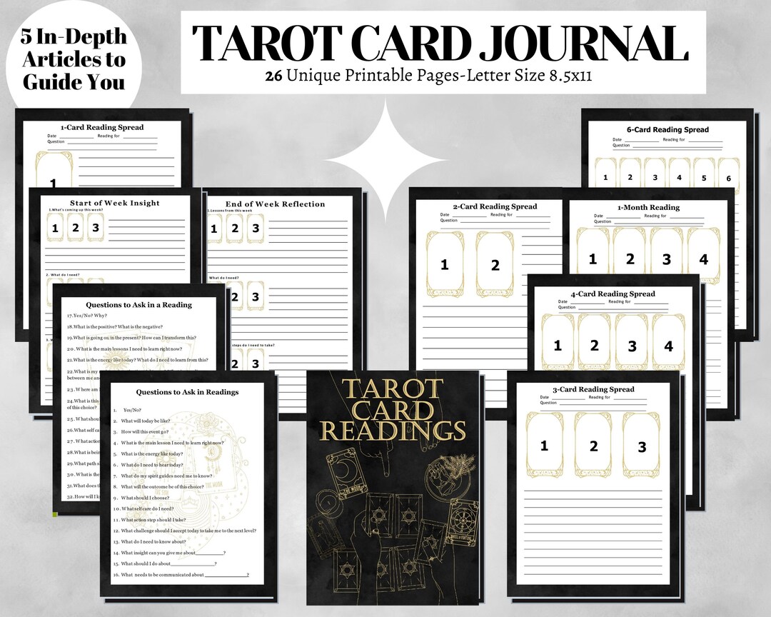 Tarot Card Journal, Tarot Notebook, Tarot Cheat Sheet, Card Meanings ...