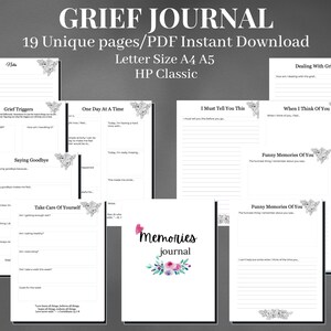 Grief Journal Healing Therapy Memory Keeper Stages of Grief | Etsy