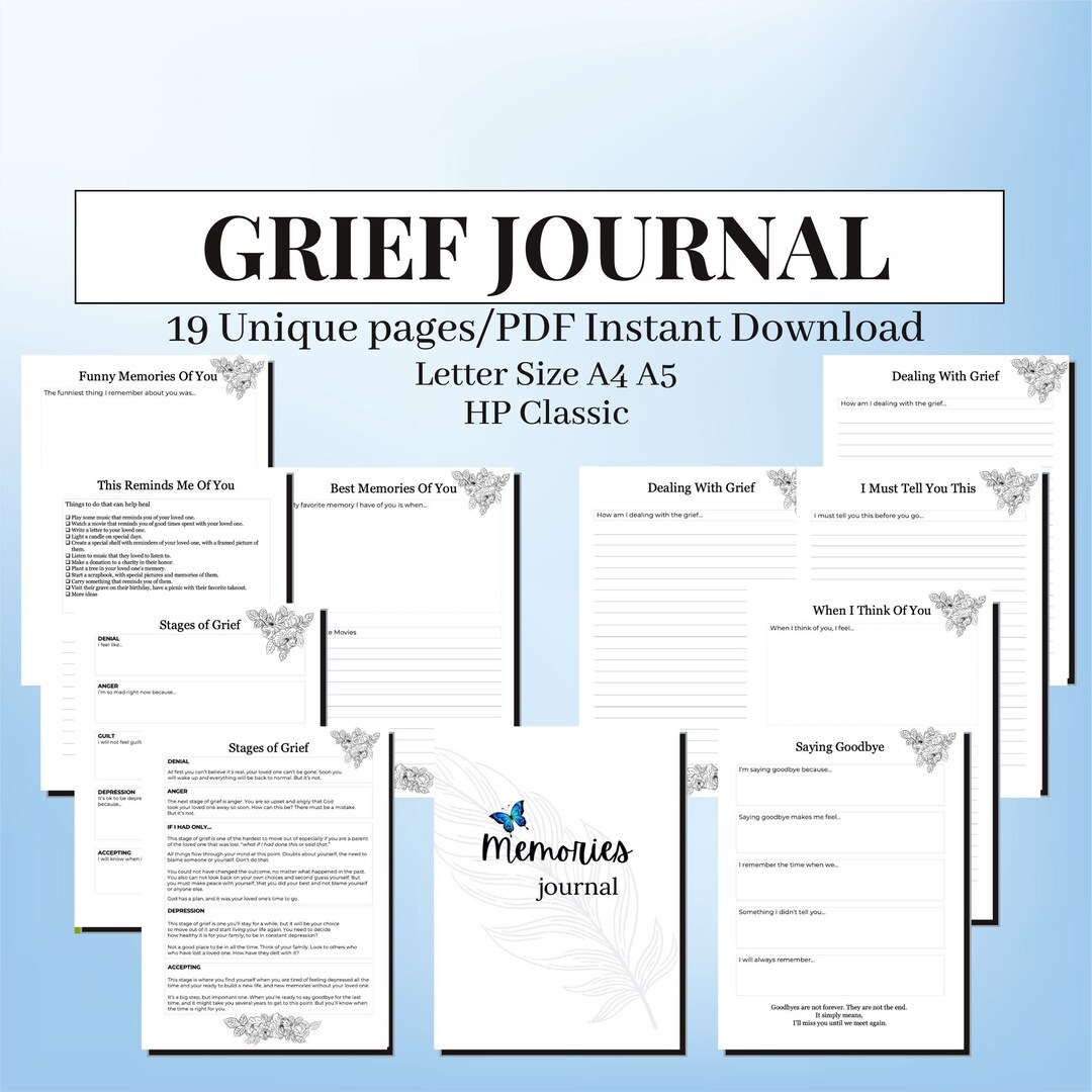 Grief Journal, Healing Therapy, Memory Keeper, Stages of Grief, Happy ...
