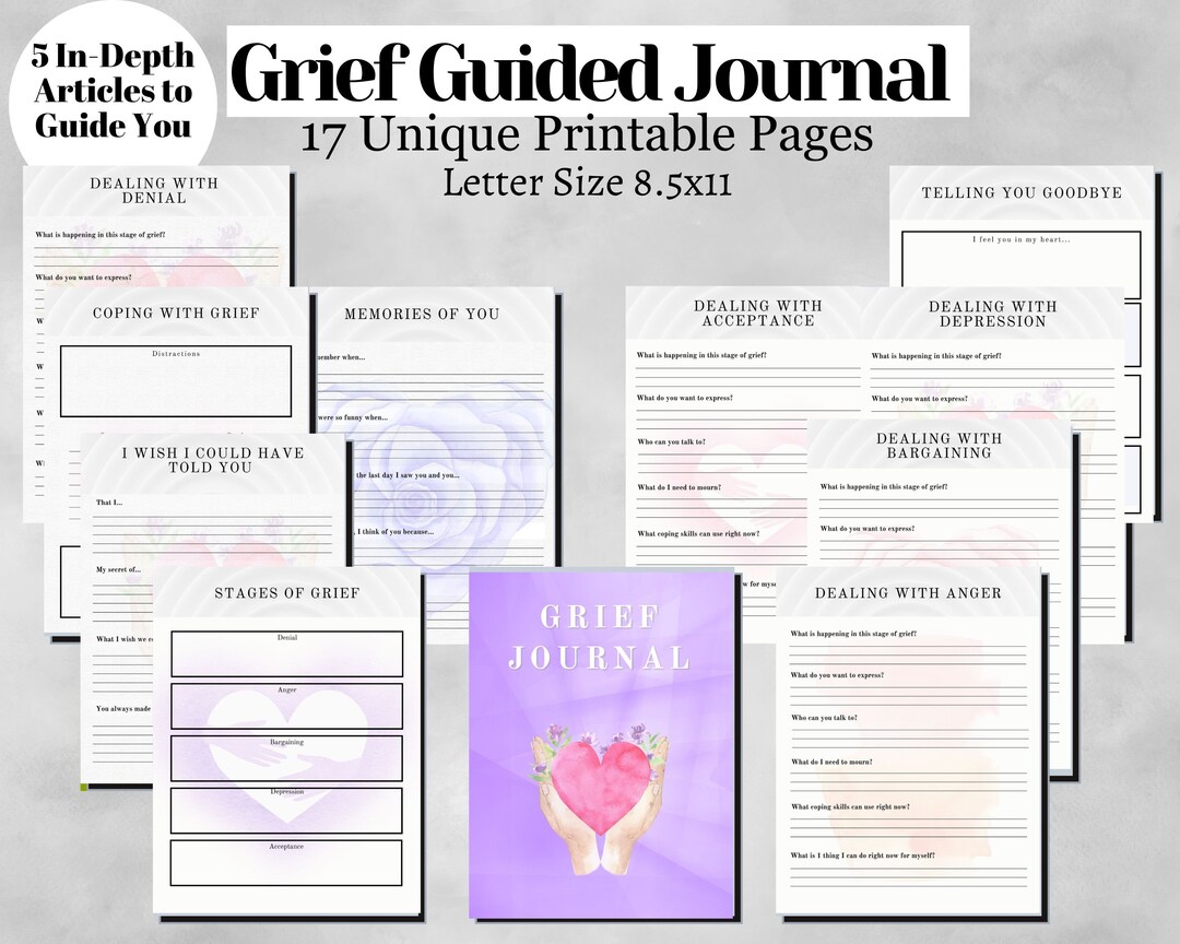 Grief Journal, Grief Care Package, Loss of a Loved One, Therapy Journal ...