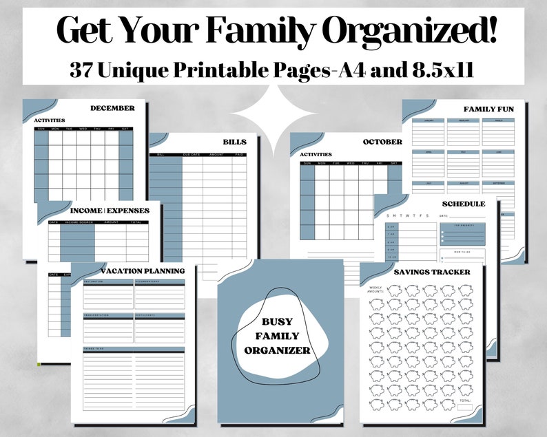 Family Planner, Family Calendar, Household Planner, Family Chore Chart ...