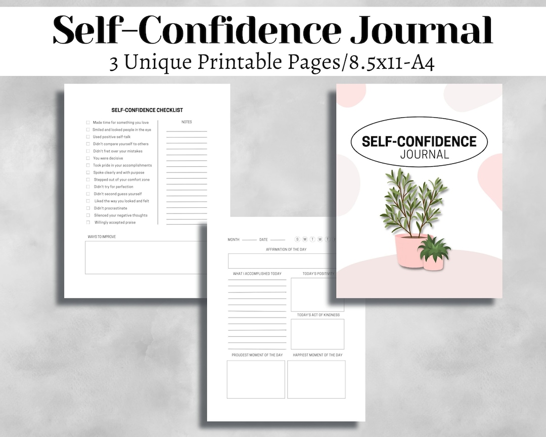 Self Confidence Journal, Self Love, Self Esteem, Self Care Journal ...