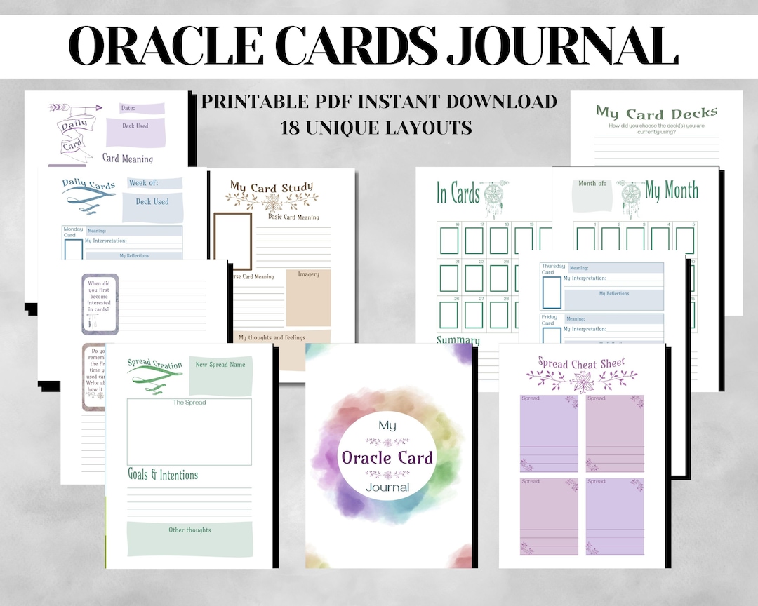 Oracle Card Journal, Tarot Card Journal, Spirituality, Divine Guidance ...