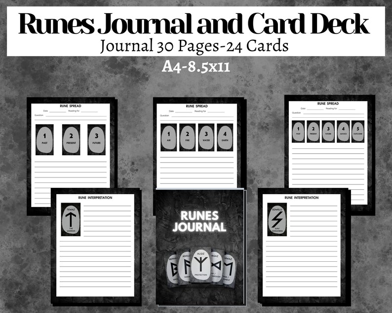 Runes Card Deck, Runes Journal, Tarot Reading, Self Development ...