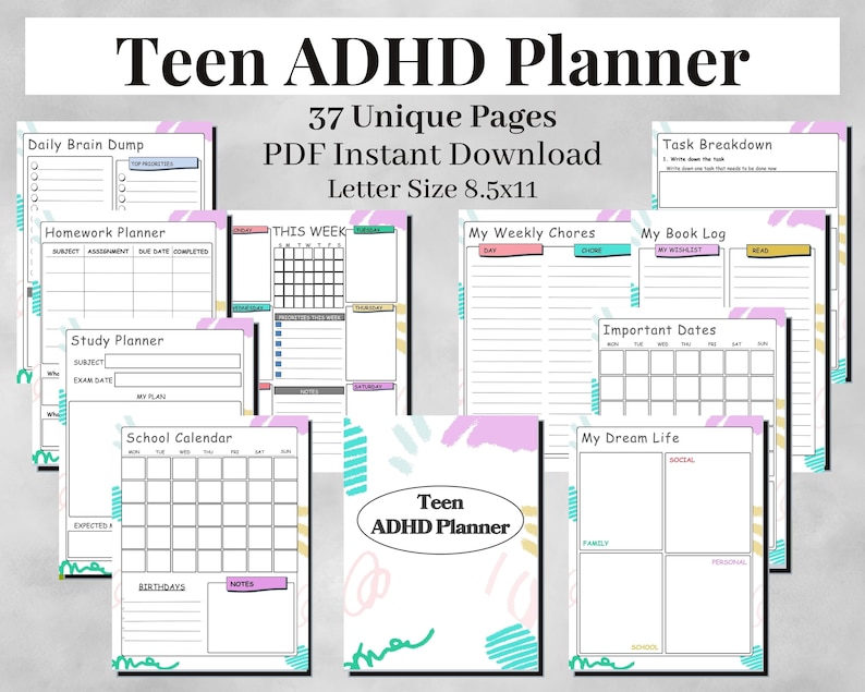 ADHD Planner, Adhd Daily Planner, Teens Planner, Adhd Printable, Adhd ...