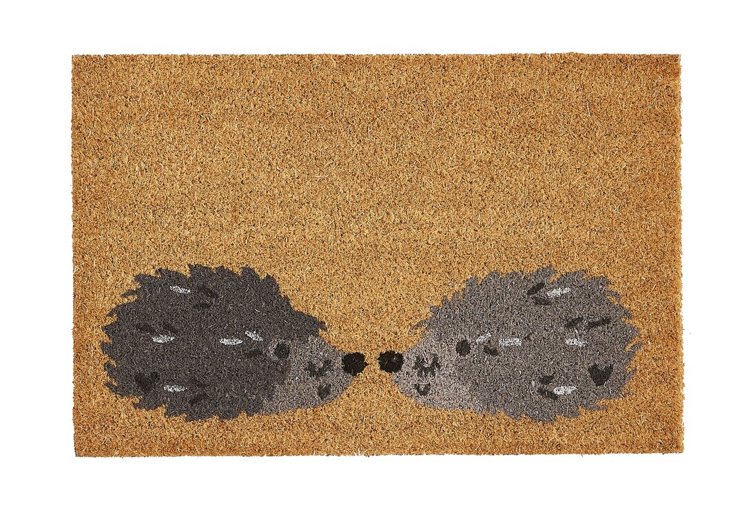 Astley 40 X 60cm Kissing Hedgehogs Printed Coir Doormat With - Etsy