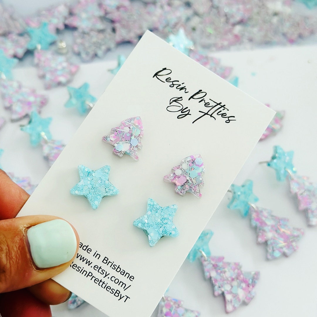 Handmade Resin Earrings Christmas Earrings Xmas Jewellery - Etsy
