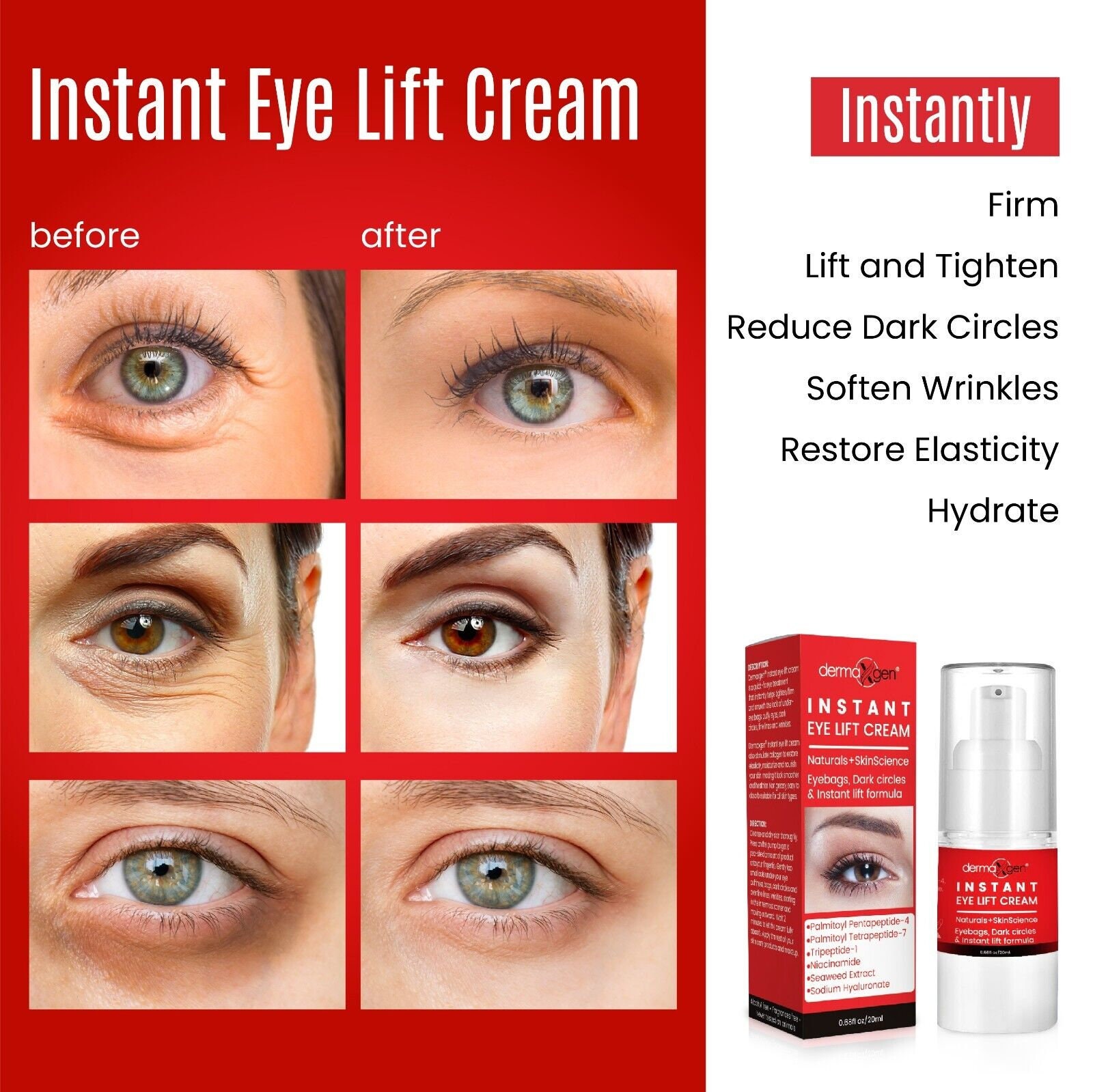 Dermaxgen® Instant Eye Bag Remover Dark Circles Crows Feet Etsy
