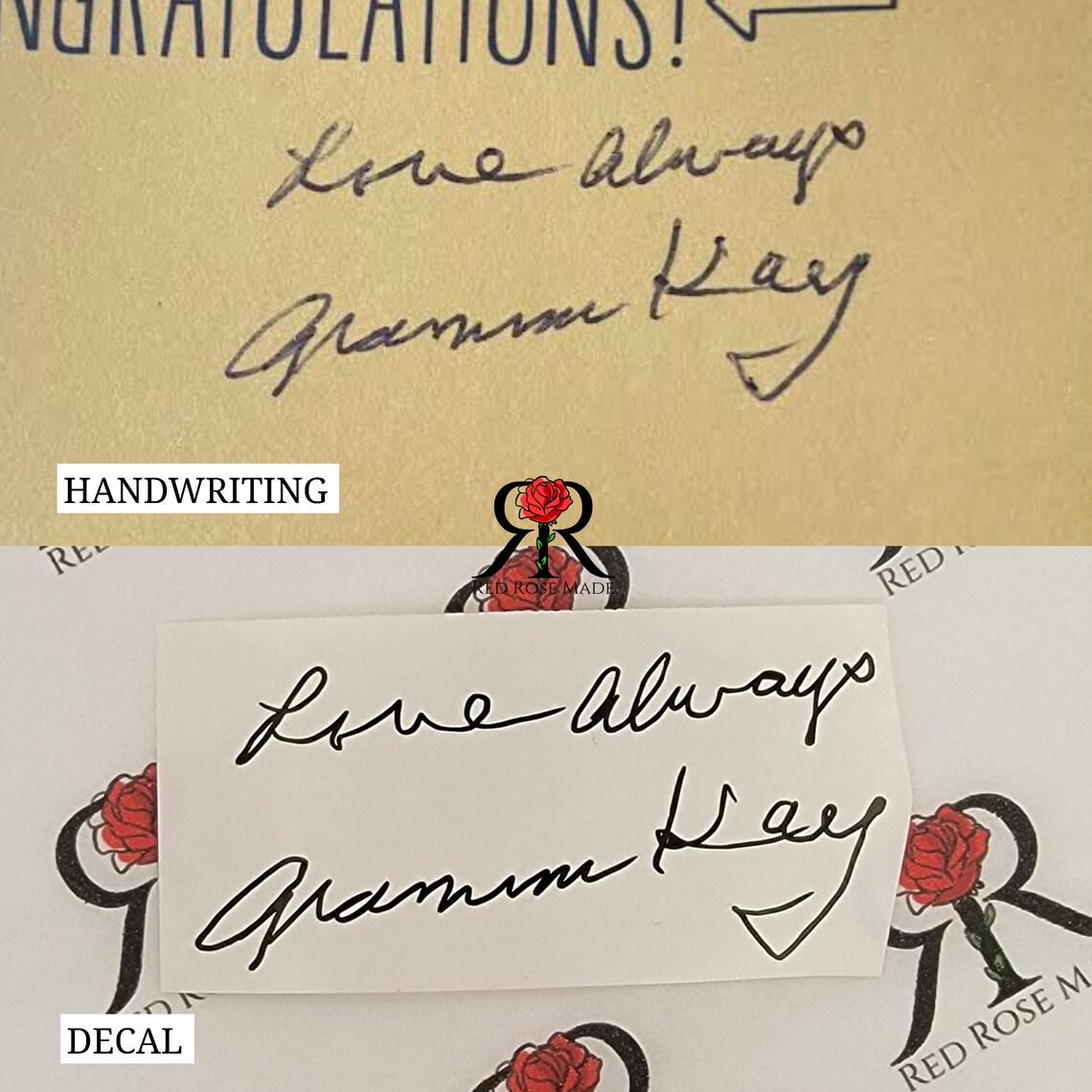 Actual Handwriting Decals Stickers From Writing Name Decals - Etsy