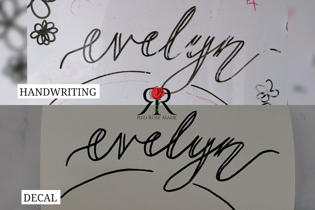 Actual Handwriting Decals, Stickers From Your Writing, Signature Name ...