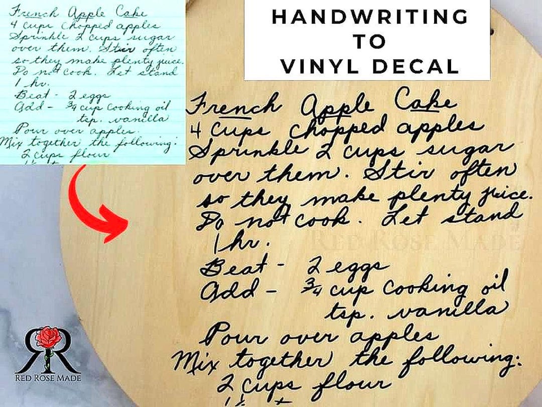Handwritten Recipe Decal • Custom Handwriting Sticker • Personalized ...