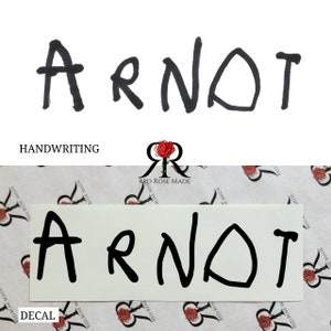 Actual Handwriting Decals, Stickers From Your Writing, Signature Name ...