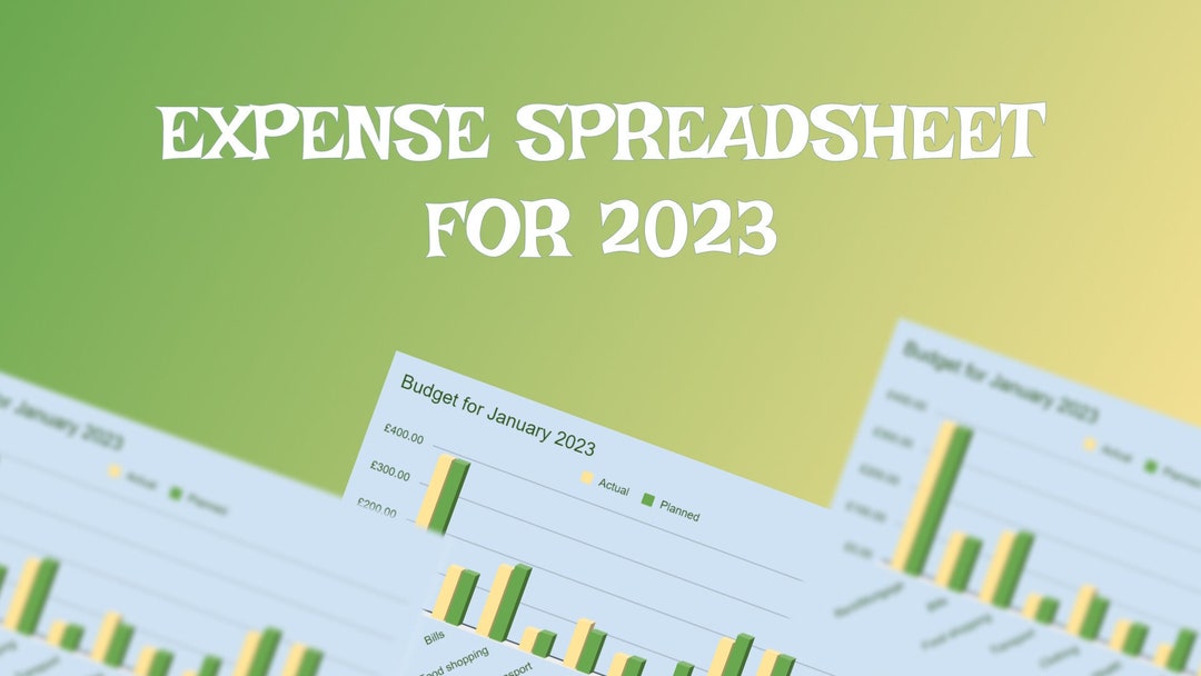 Expense Spreadsheet 2023 (all Formatting & Graph Configured) - Etsy