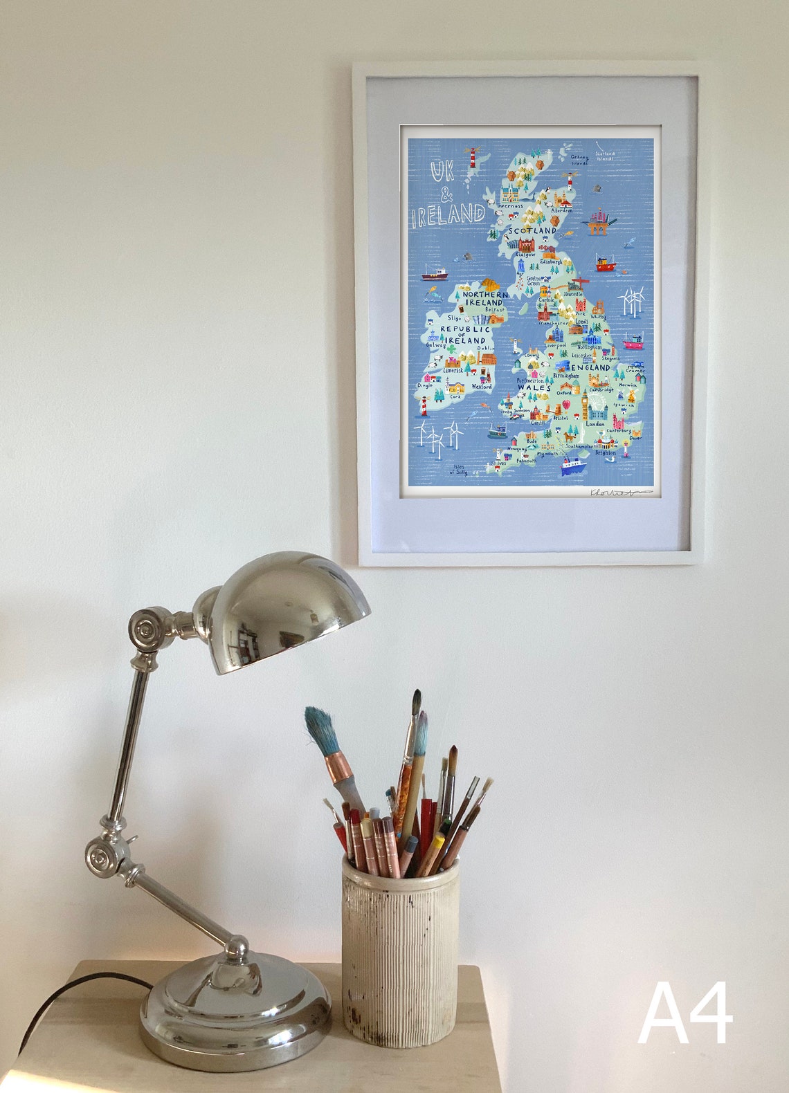 UK Illustrated Map-giclee Print. UK Illustrated Map. UK Poster - Etsy UK