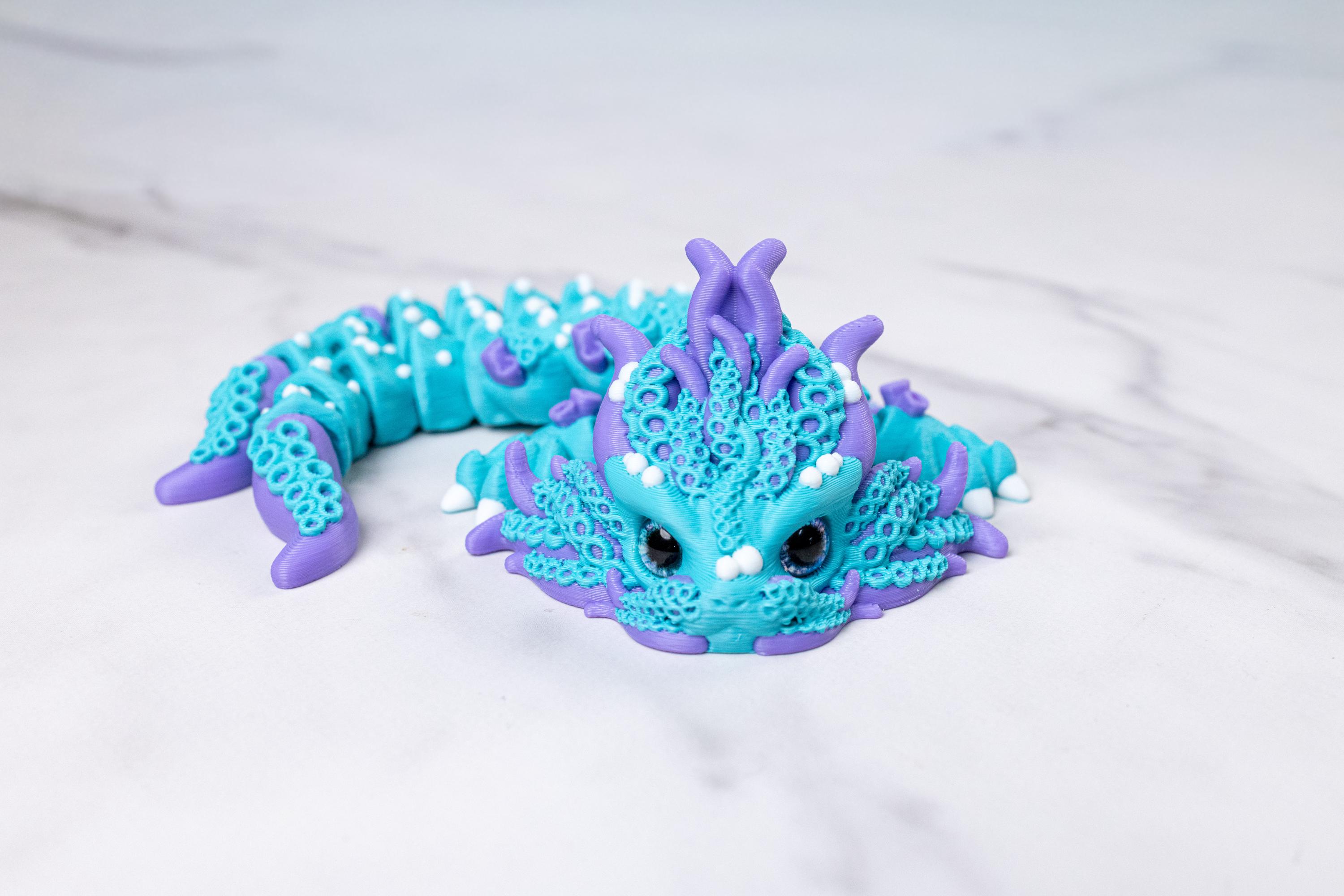 Kraken Octopus Dragon 3D Printed Articulated Model | Glass Eyes ...