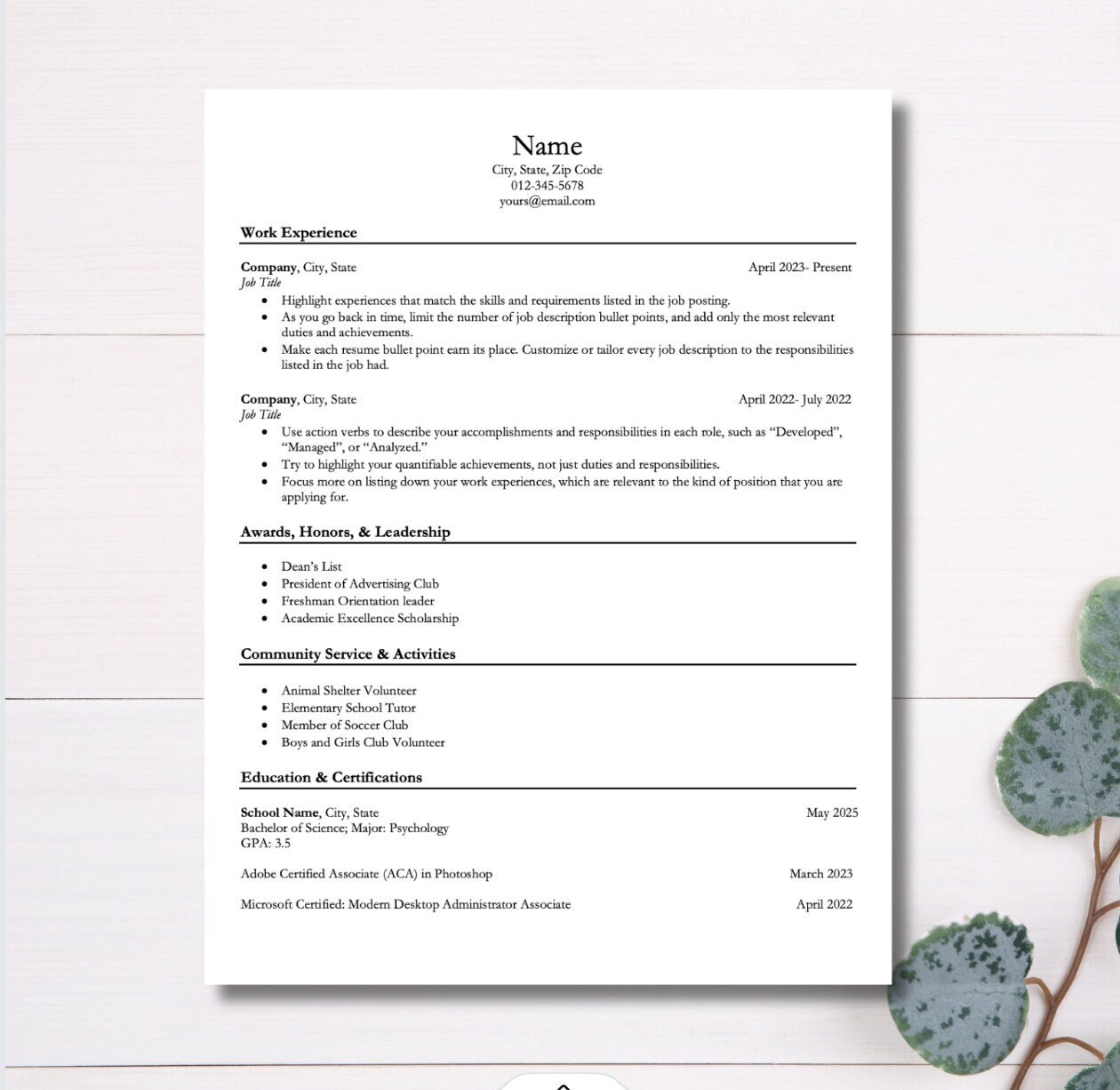 Sorority Resume Template | College, Rush, Student, Recruitment | Word ...