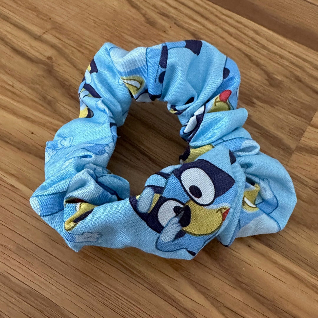 Bluey TV Show Hair Scrunchie Light Blue With Small Pictures - Etsy