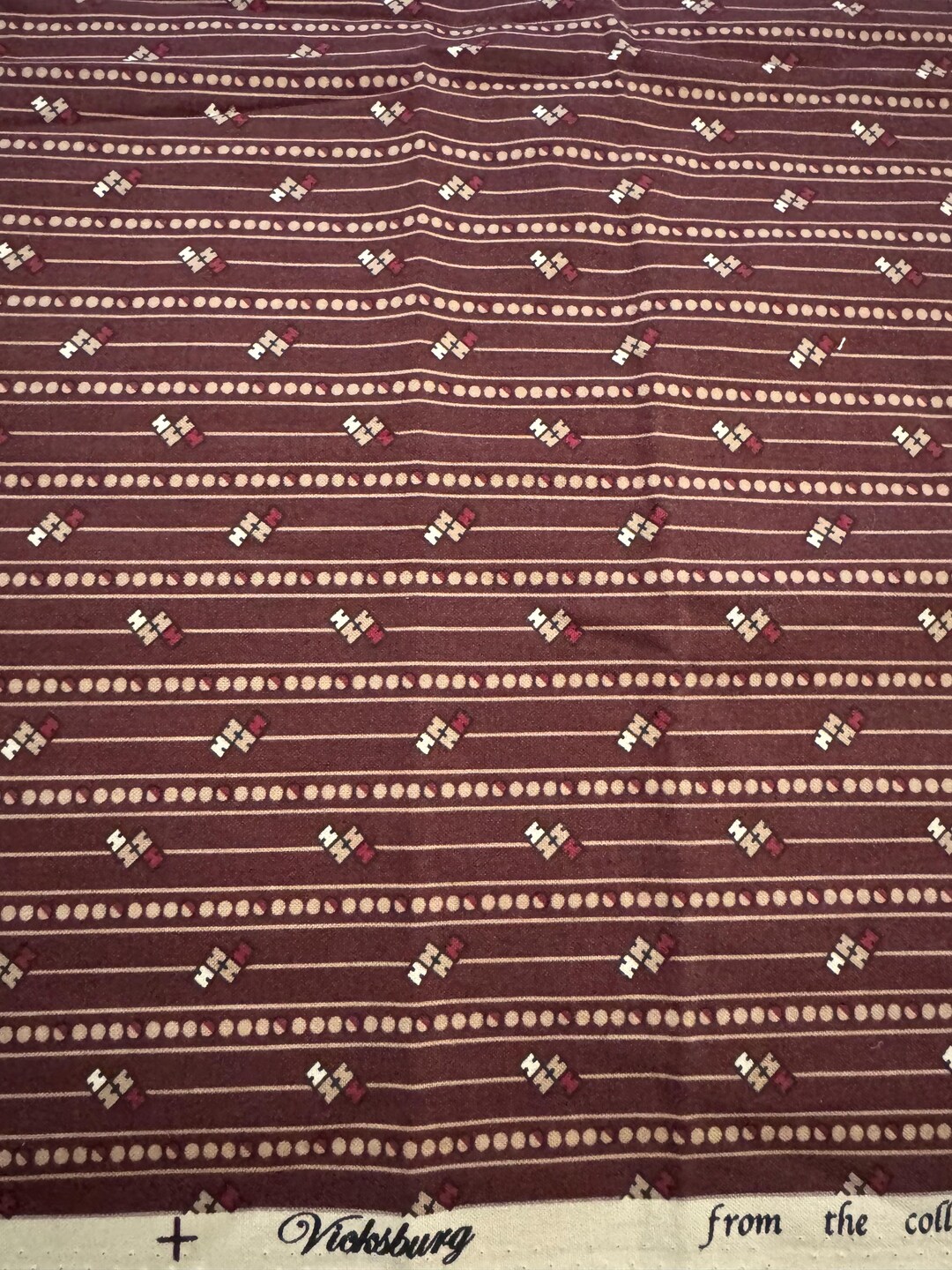 1/2 Yd Vicksburg 1800s Reproduction Print Cotton Fabric by Judie ...