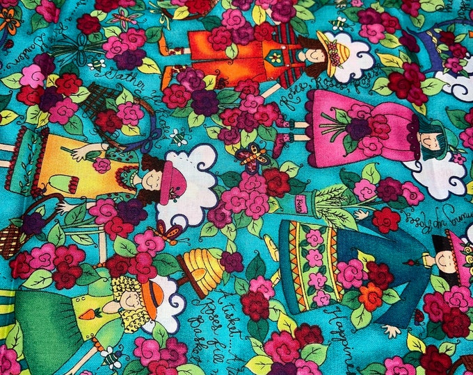 1/2 Yd KP Kids & Co”gardening Gals” Print Cotton Fabric by SSI Cotton ...