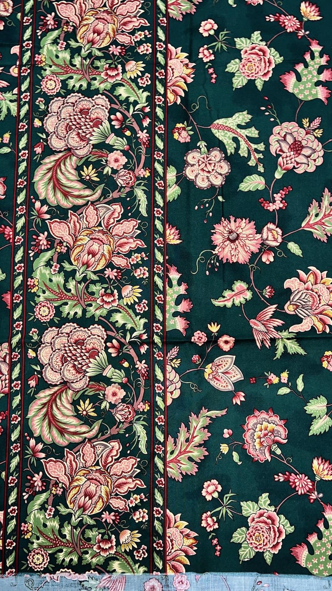 17” “broderie Perse” American Folk Art Museum Floral Print Cotton ...