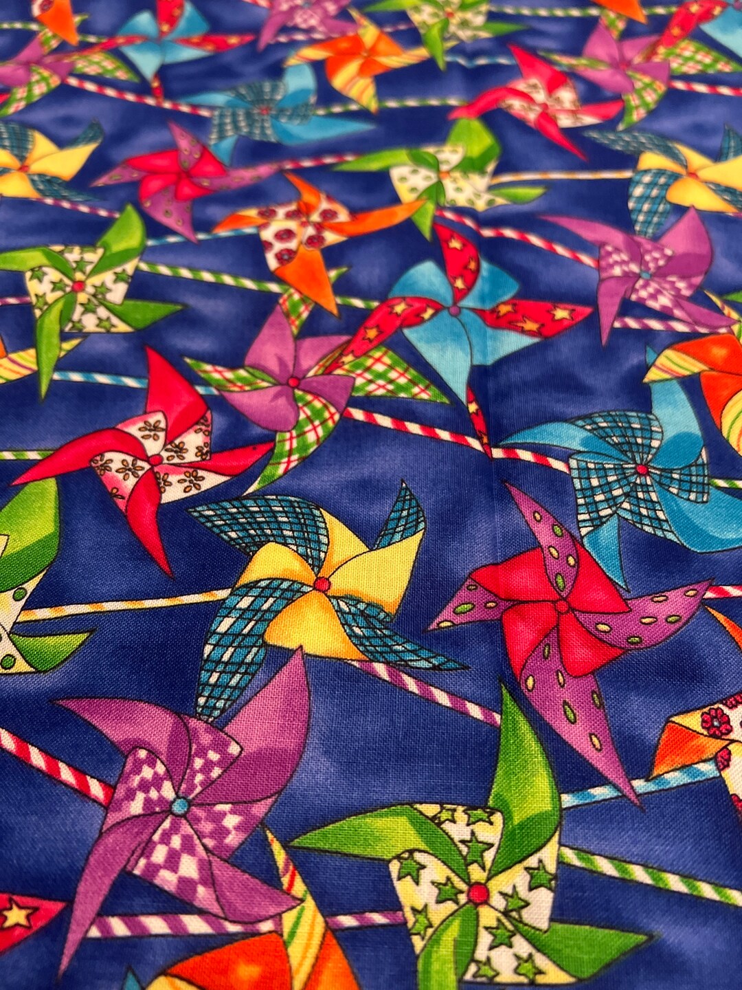 1/2 Yd Vintage Hi- Fashion Fabric Allover Pinwheel Print Cotton Fabric ...