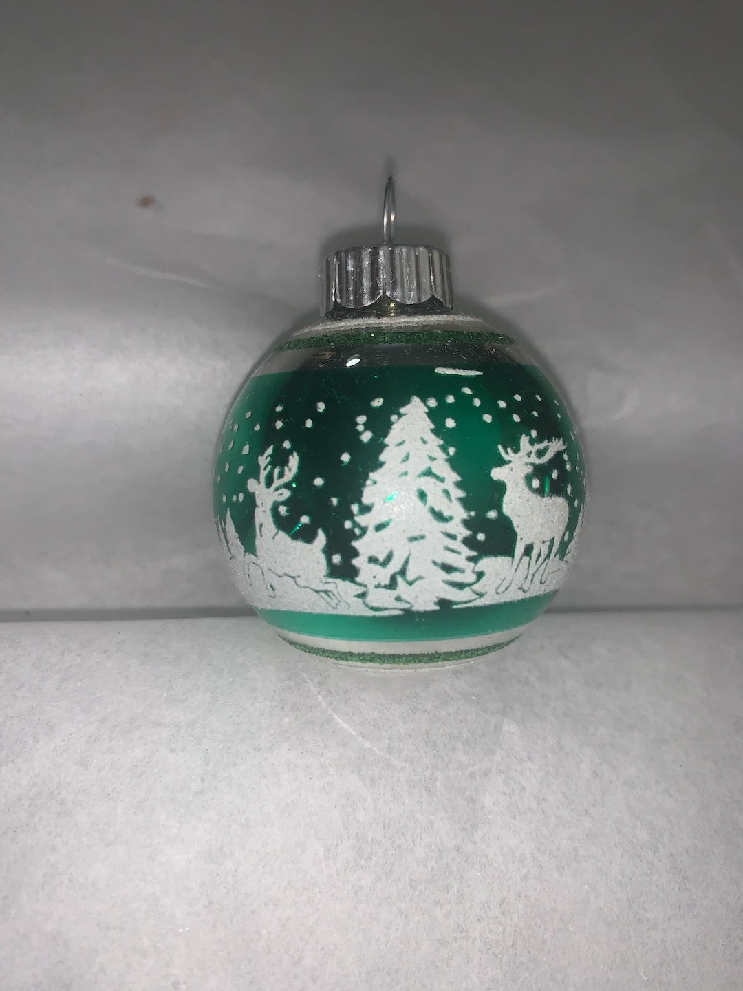 RADKO Presents Shiny Brite Glass Feather Tree Christmas Ornament 1.75 ...
