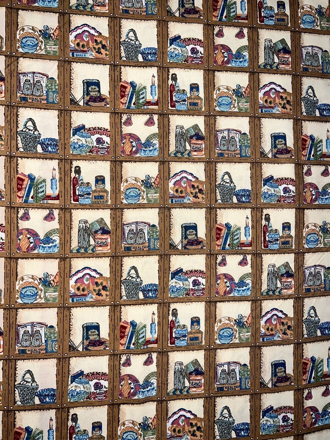 1/2 Yd Vintage Allover Pantry Kitchen Print Cotton Fabric - Etsy