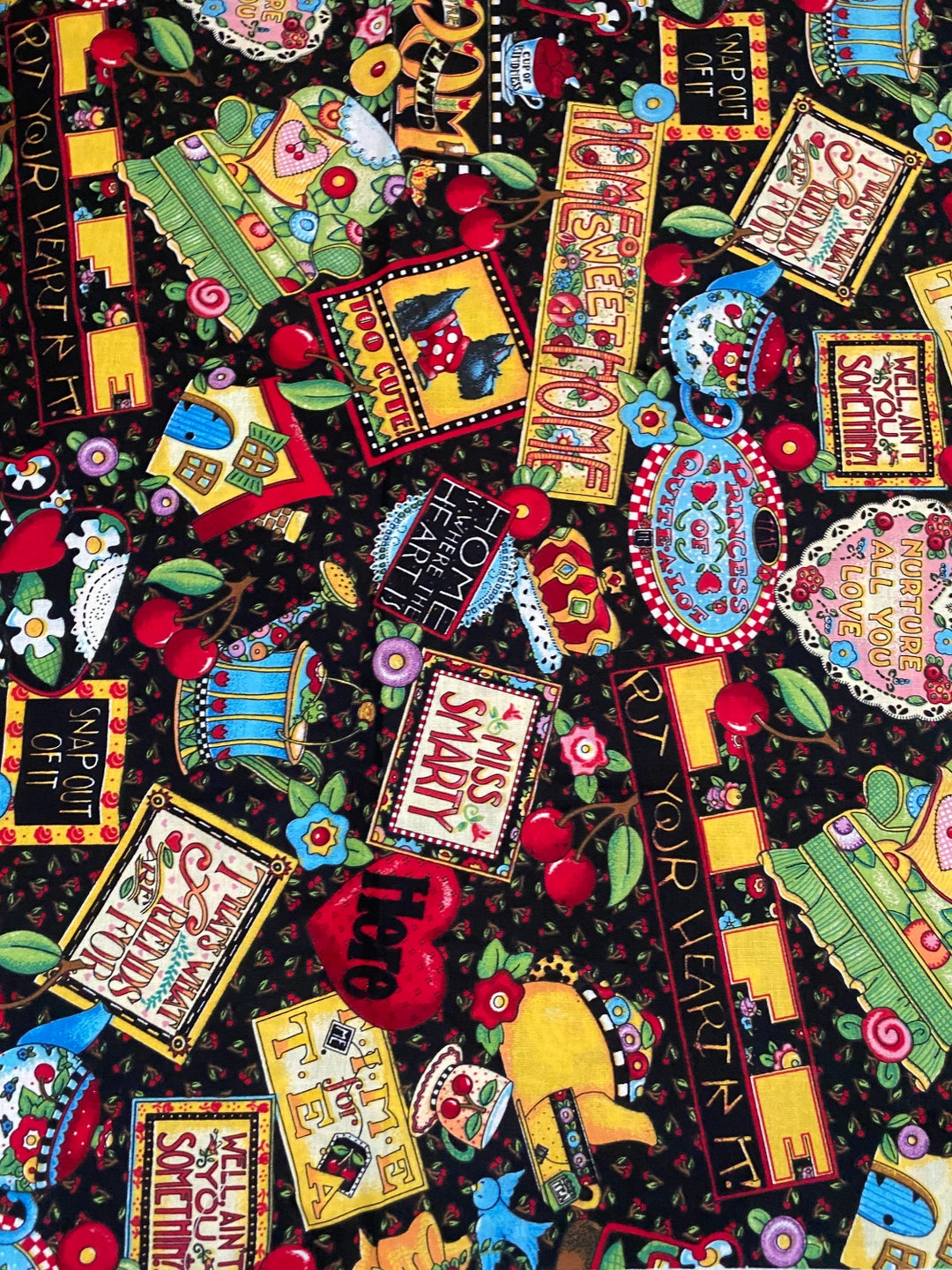 FAT QUARTER Mary Engelbreit Mottos Cotton Quilt Fabric H - Etsy