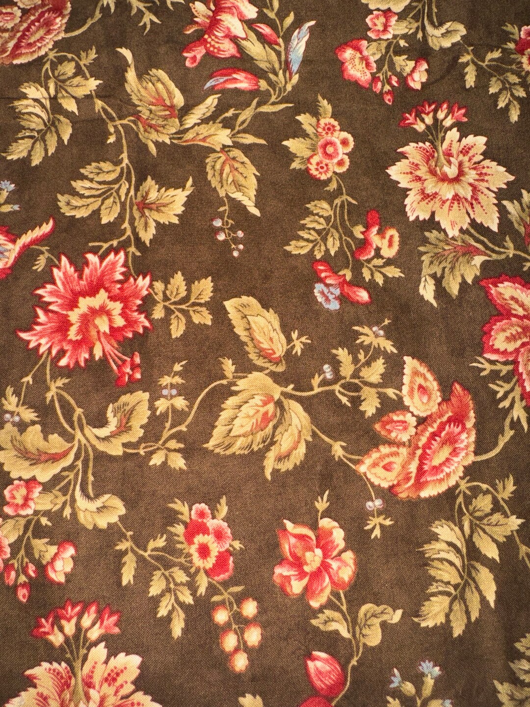 17“ Chocolat ” Floral Print by 3 Sisters for Moda Cotton Fabric - Etsy