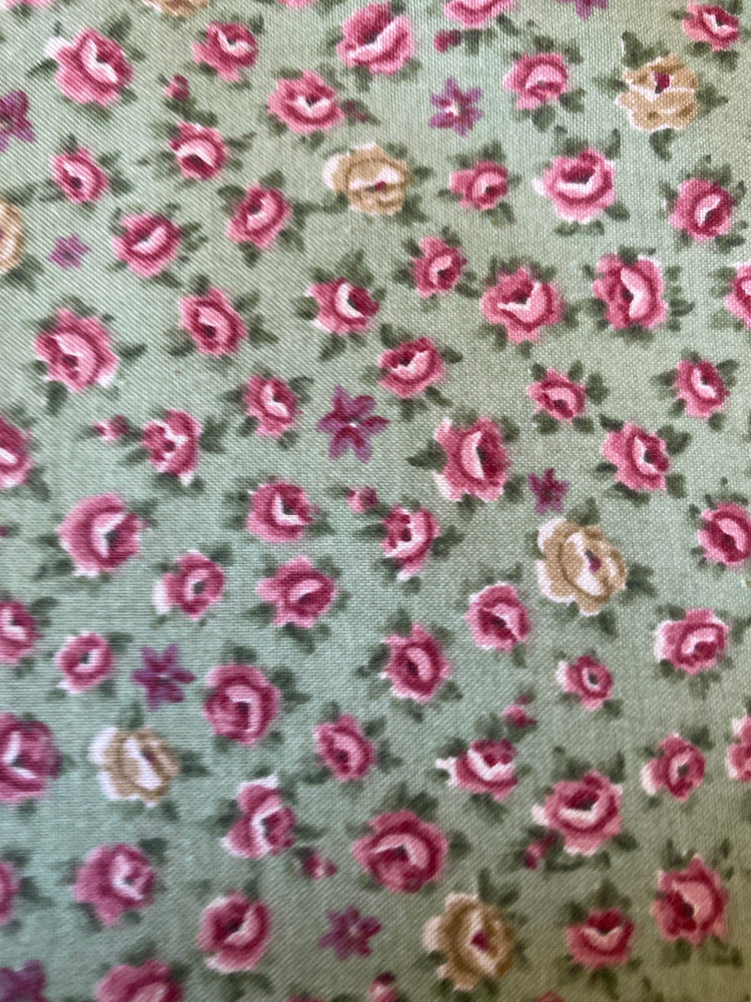 1/2 Yd Vintage Small Rose Floral Calico Cotton Fabric - Etsy