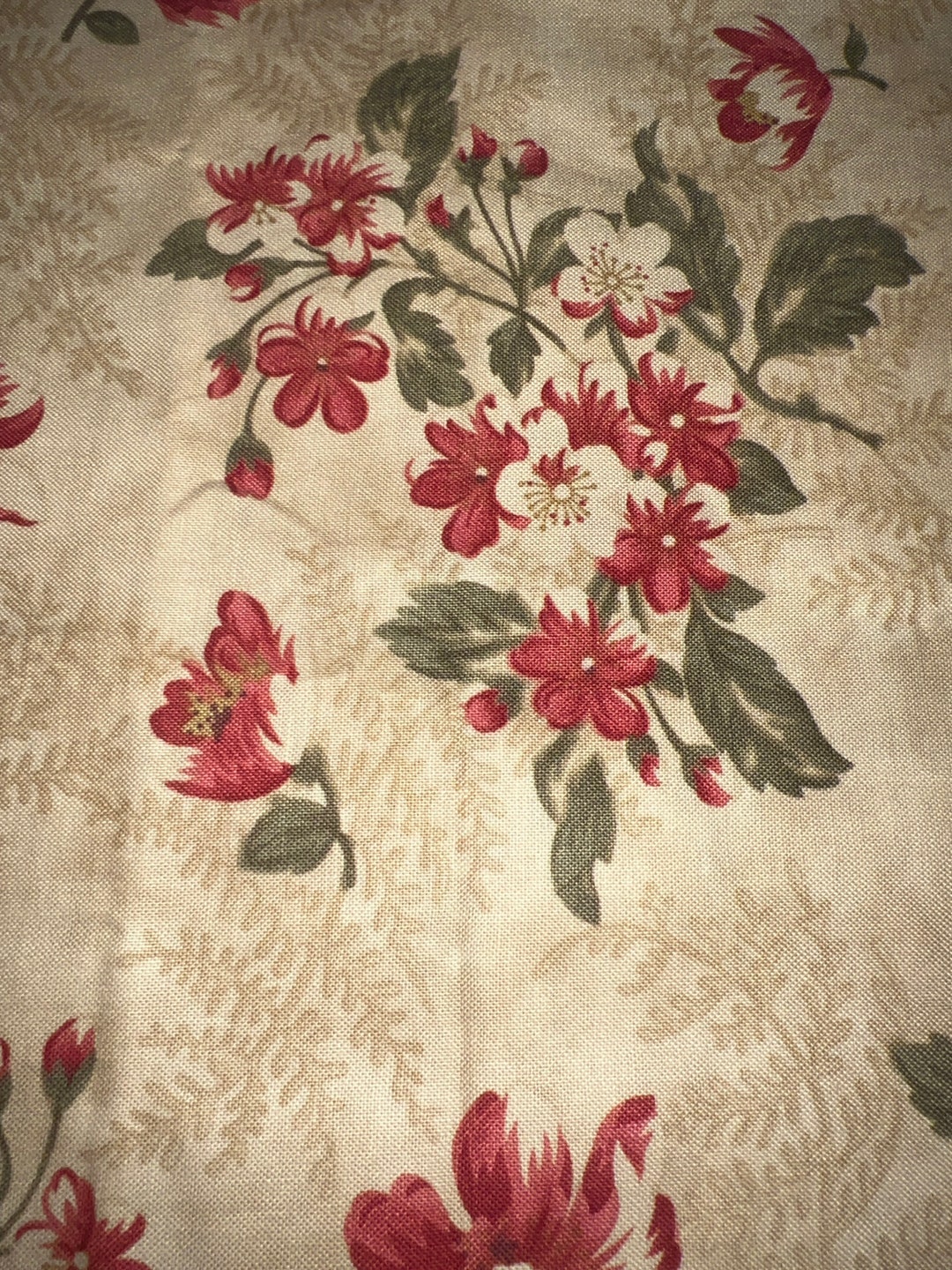 1/2 Yd mistletoe Manor Floral Print by 3 Sisters for Moda Cotton Fabric ...