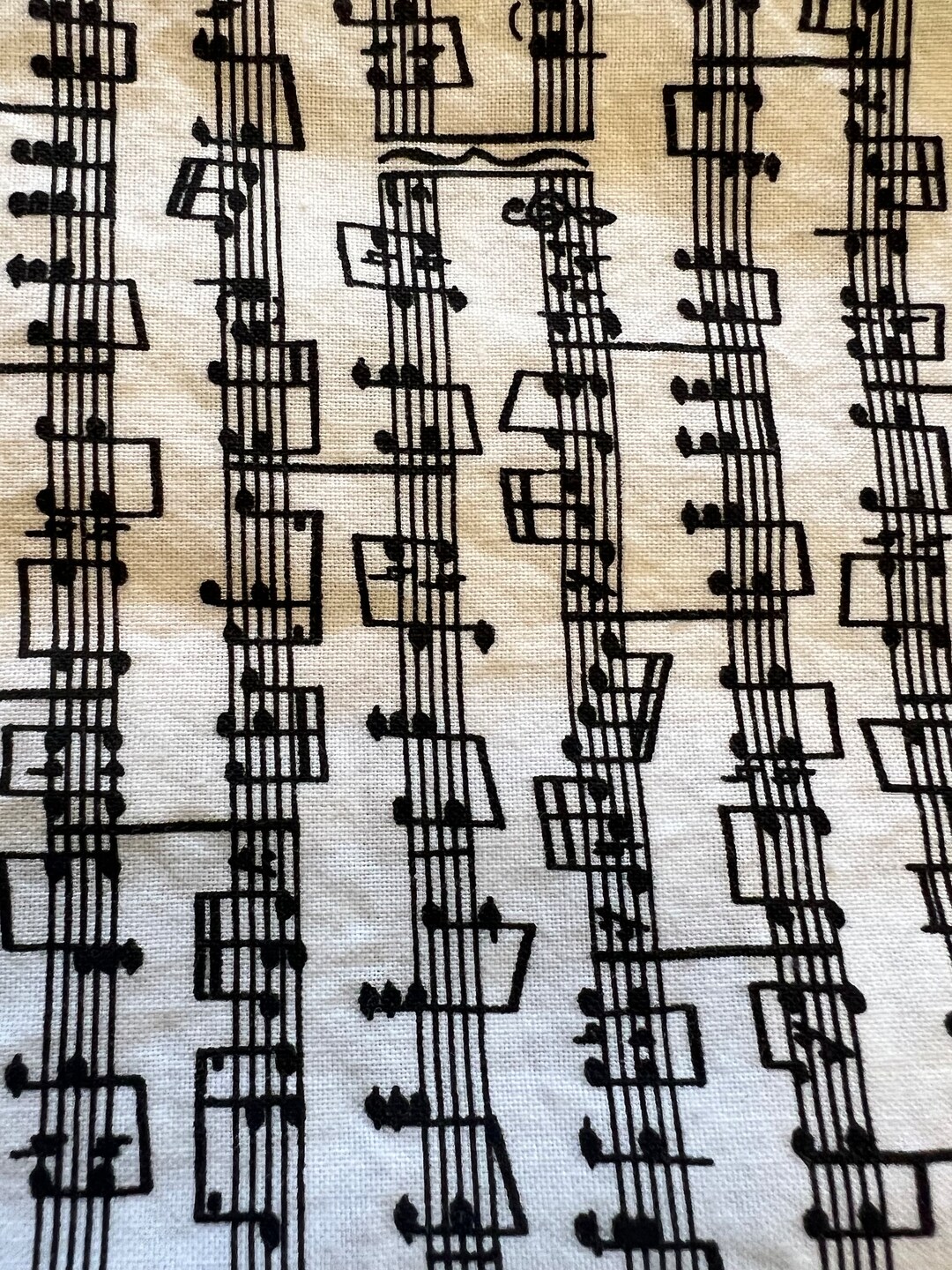 1/2 Yd Vintage Music Notes Print Cotton Fabric - Etsy