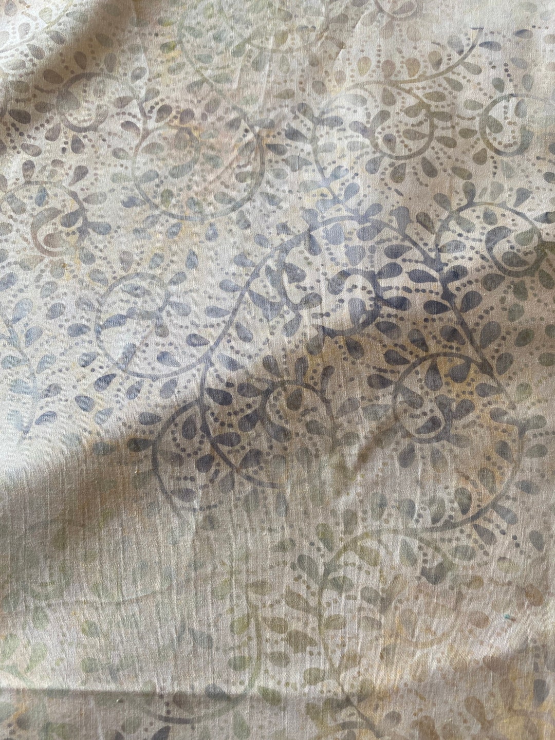 1/2 Yd Light Tan Scroll Batik Cotton Fabric - Etsy