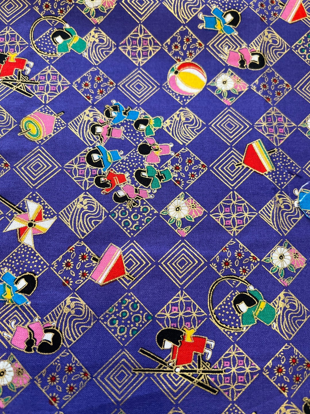 1/2 Yd All Over Metallic Asian Print Cotton Fabric - Etsy