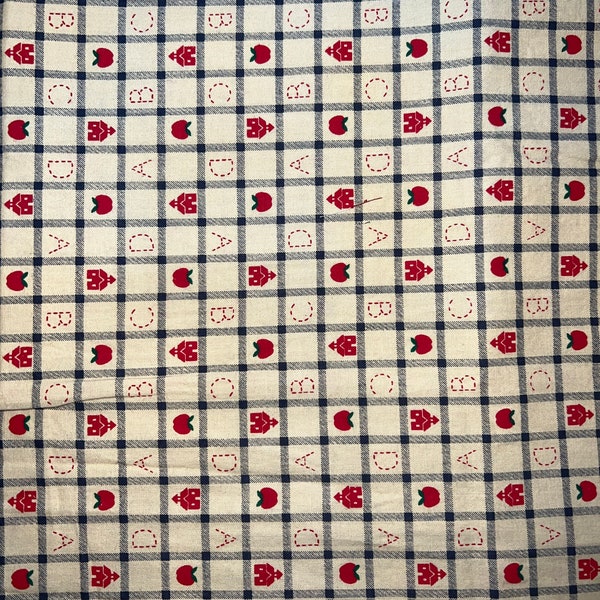 Checkered Alphabet Fabric - Etsy
