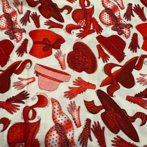 Red Hat Society Fabric - Etsy