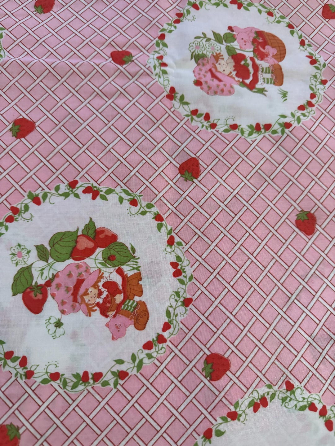 1/2 Yd Vintage Strawberry Shortcake Fabric Print Springs Mills - Etsy