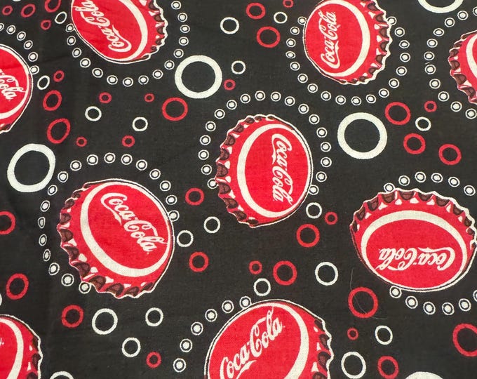 Fat Quarter Coca Cola Bottle Top Coke Print Cotton Fabric - Etsy