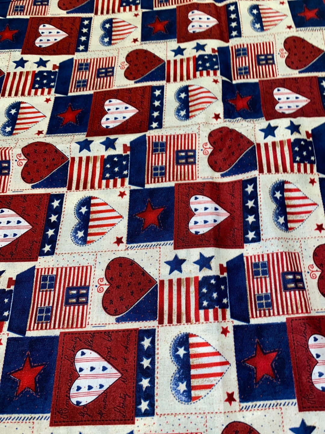 1/2 Yd Patriotic Print Cotton Fabric by David Textiles - Etsy