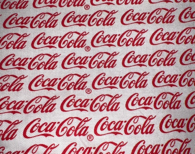 Large Fat Quarter Coca Cola Red & White Coke Print by Sykel Cotton ...