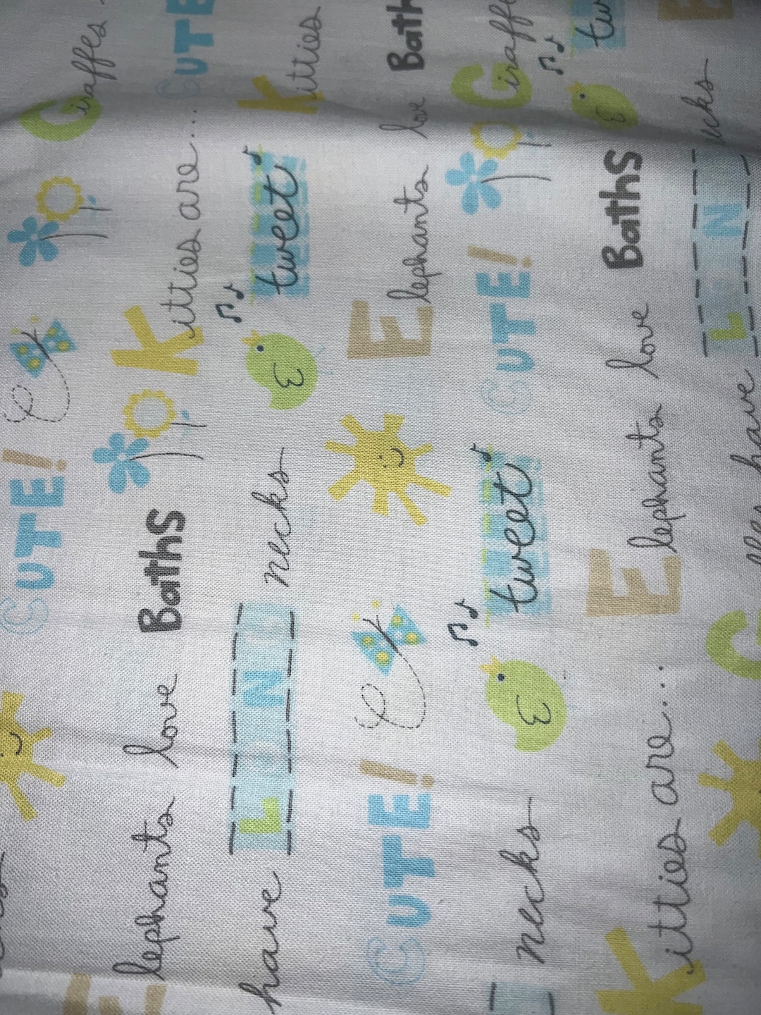1/2 Yd “simply Baby” Baby Words Nursery Print for Windham Cotton Fabric ...