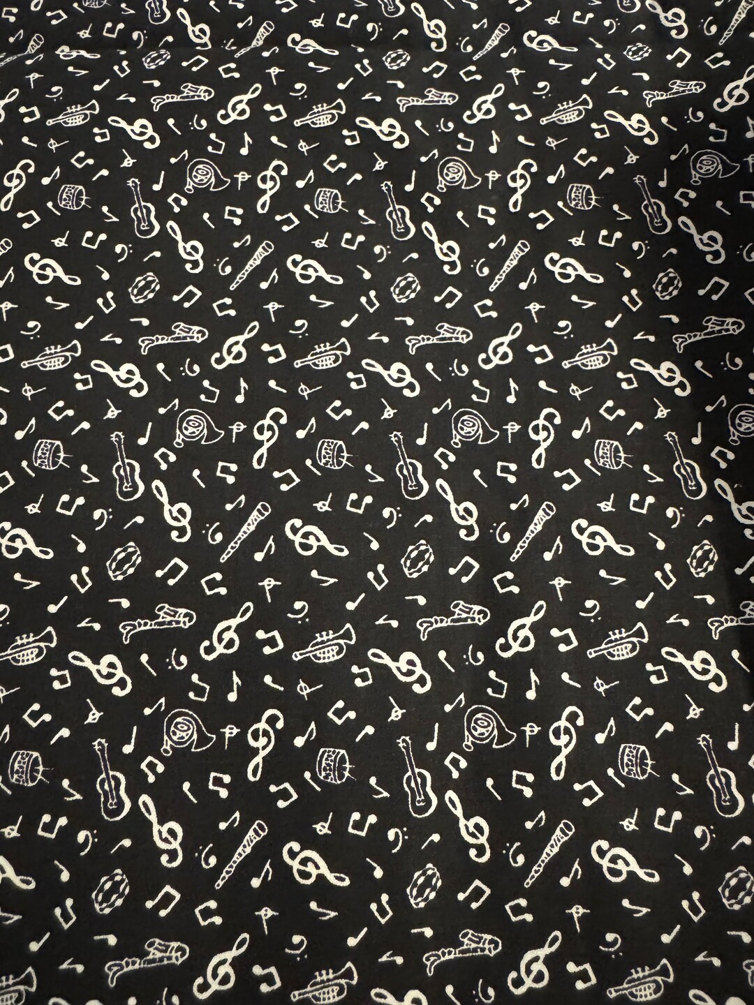 1/2 Yd Vintage 1996 Music Notes Print by Fabric Traditions Cotton ...