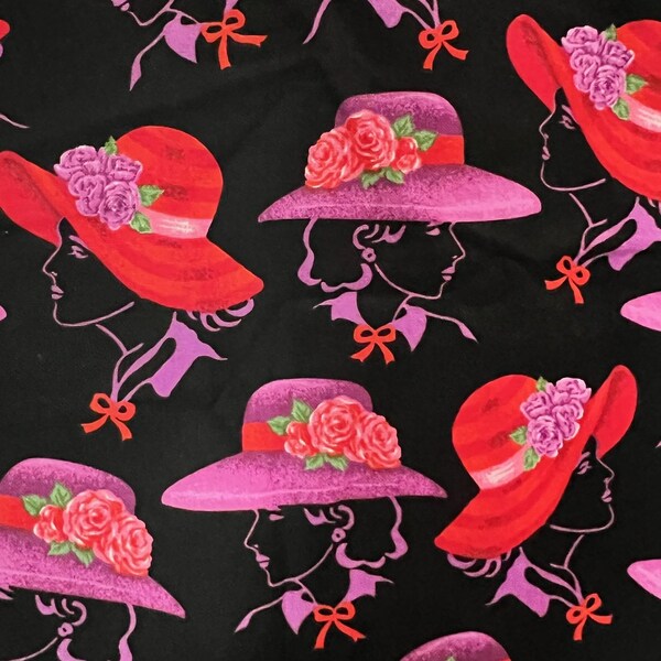 Red Hat Society Fabric - Etsy