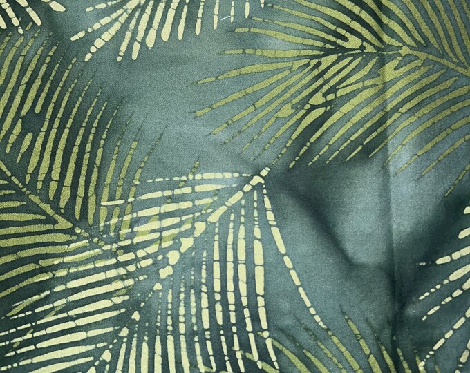 17 Green Tonal Leaf Batik Cotton Fabric - Etsy