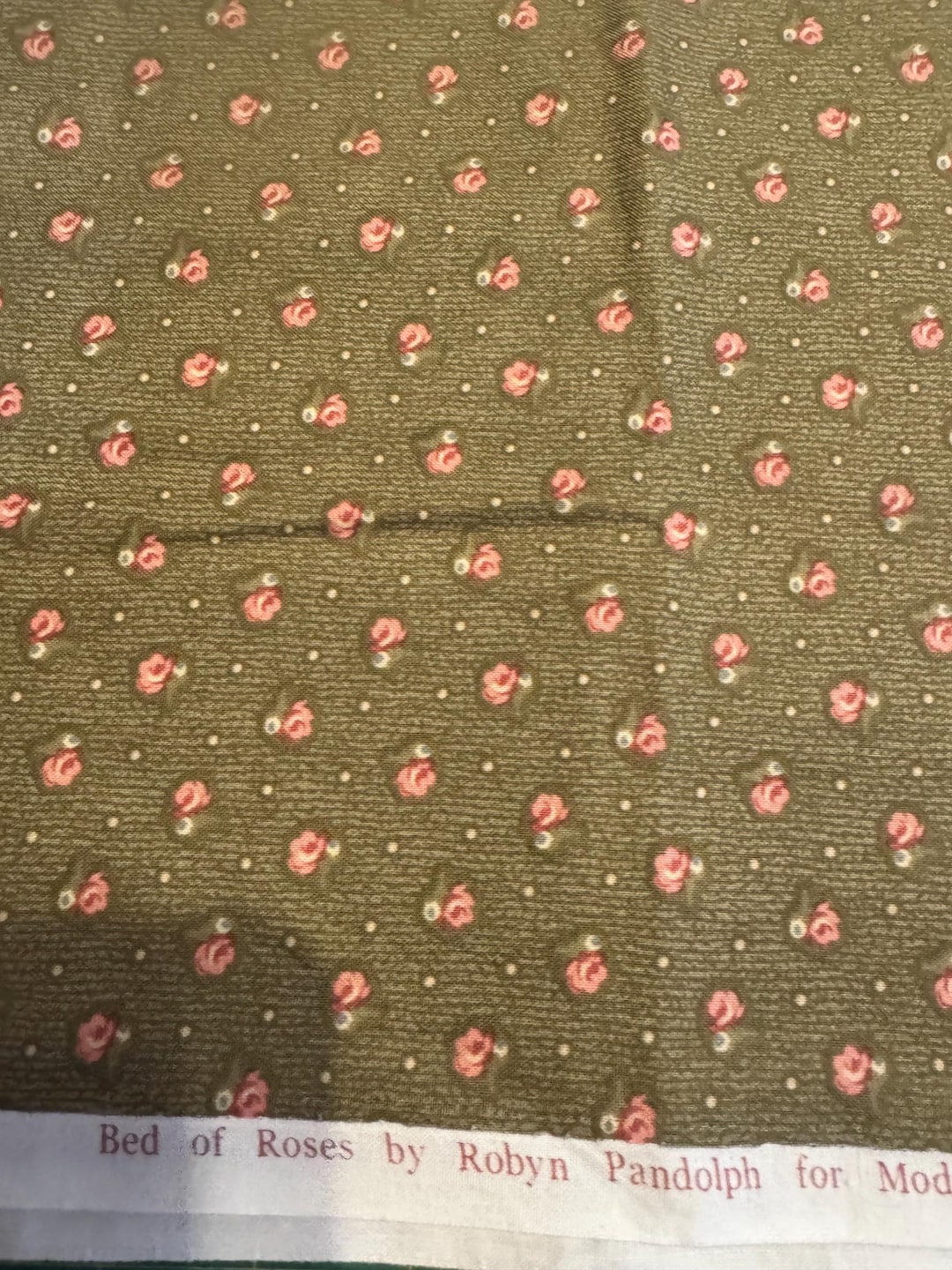 3/4 Yd Bed of Roses by Robyn Pandolph Floral Print Cotton Fabric for ...