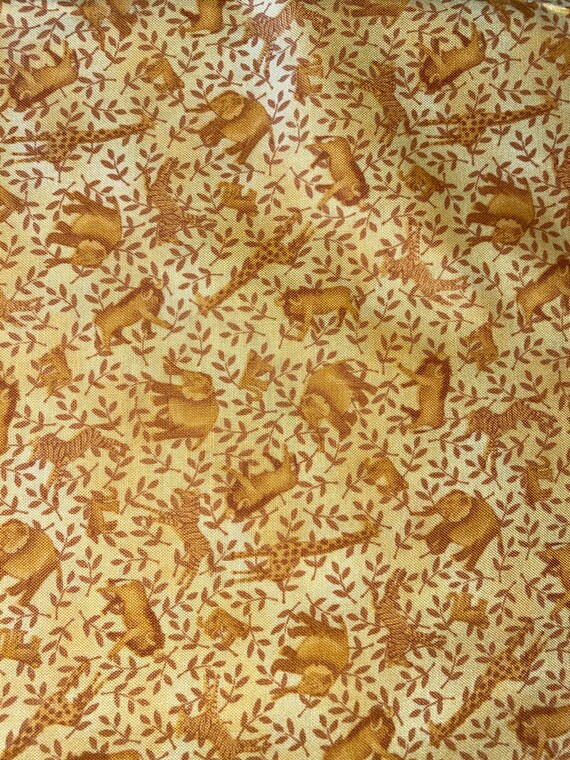 Jewelry Making & Beading 1/2 yd Jungle Animals on Golden Yellow Print ...
